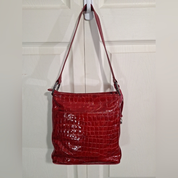 Brighton | Bags | Brighton Apple Red Crocodile Texture Patent Leather ...